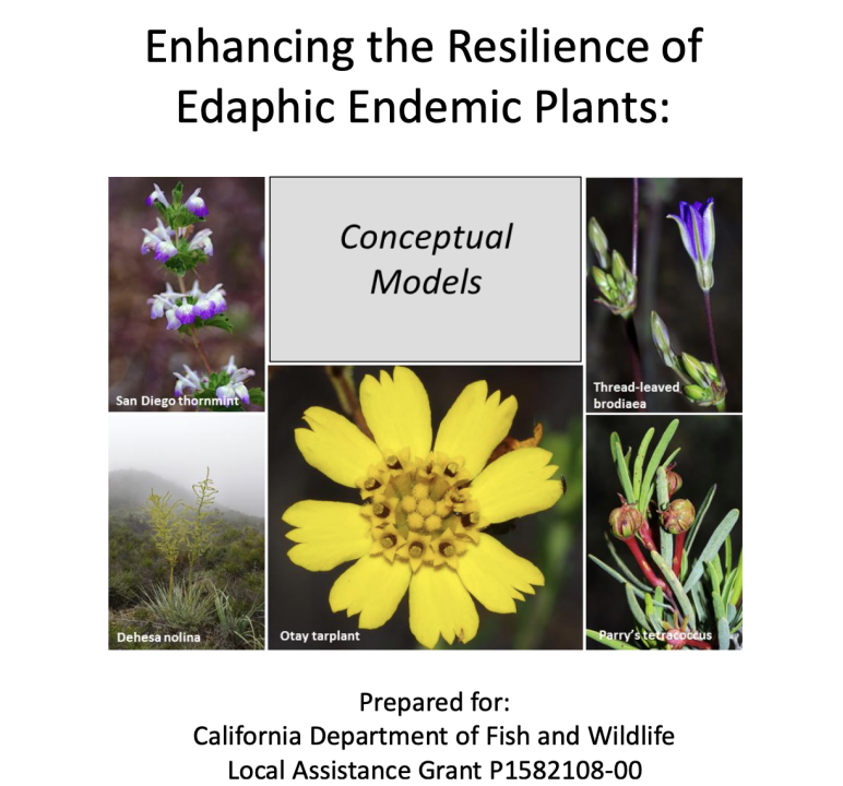Enhancing the Resilience of Edaphic Endemic Plants: Conceptual Model ...