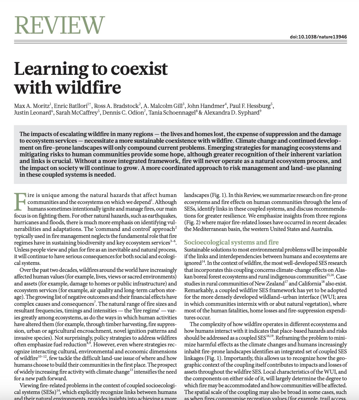 Learning to coexist with wildfire - Conservation Biology Institute