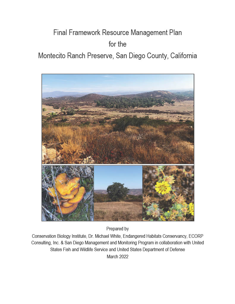 The Montecito Ranch Preserve Framework Resource Management Plan ...